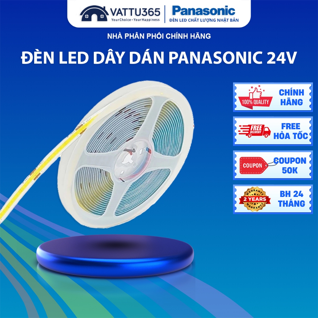 Đèn LED Dây Panasonic COB Striplight Có Keo Dán 5m/cuộn, Ánh Sáng Trắng ...
