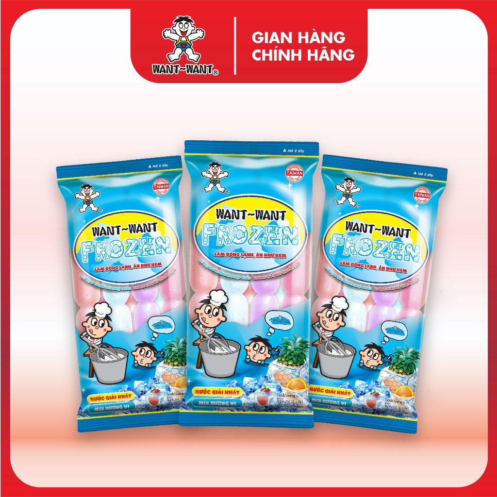 Nước Giải Khát Want Want Frozen Mix Hương Vị Túi 624ml, Kem Đá Mát Lạnh ...
