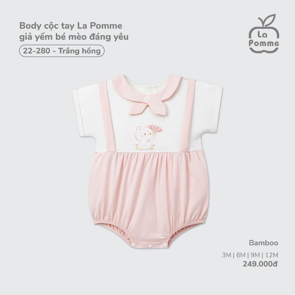 Body cộc tay La Pomme giả yếm bé mèo đáng yêu - Sợi Bamboo an toàn ...
