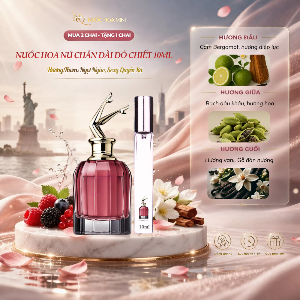 [ MUA 2 TẶNG 1 ] Nước hoa nữ chân dài đỏ 10ml - Hương thơm gợi cảm ...