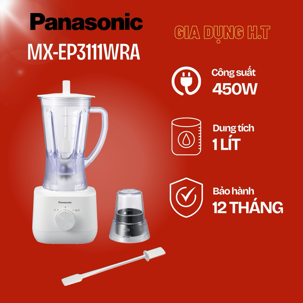 Máy xay sinh tố Panasonic MX-EP3111WRA, Công Suất 450W, Dung Tích 1.5L ...