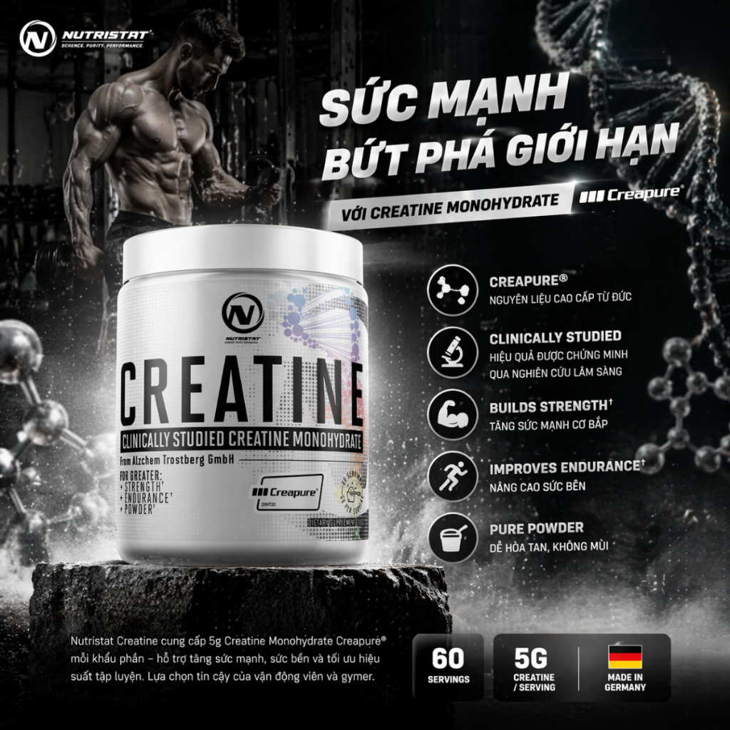 [CREAPURE] Bột Creapure Siêu Tinh Khiết NUTRISTAT Creatine 300g ...