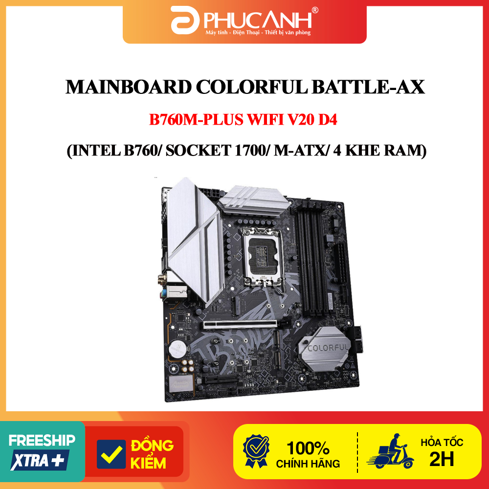 Bo mạch chủ Colorful BATTLE-AX B760M-PLUS WIFI V20 D4 (Intel B760 ...