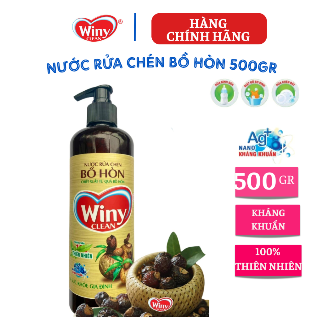 Nước Rửa Chén Winy Clean 500g Chiết Xuất Từ Trái Bồ Hòn | Shopee Việt Nam