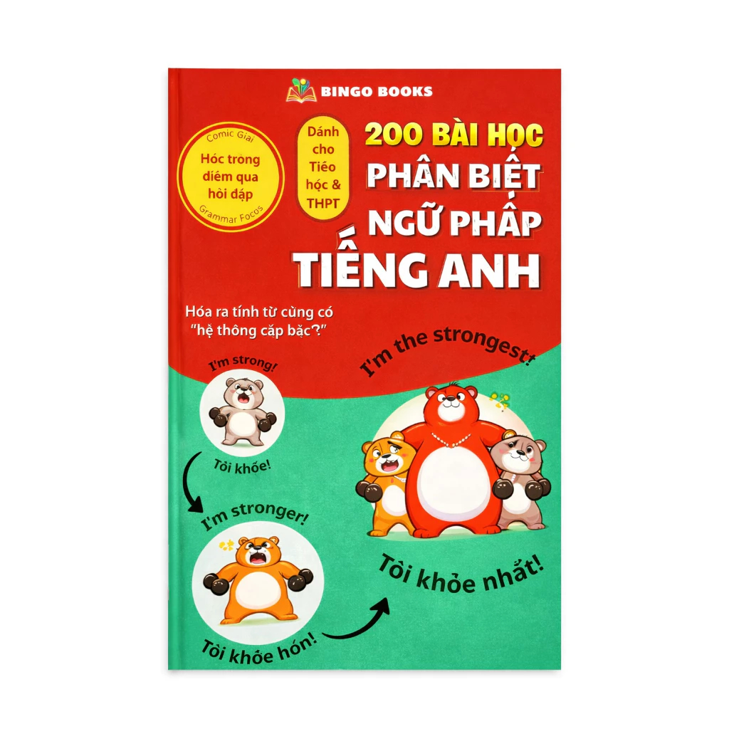 Sách in màu (KHỔ 15X22Cm) - 200 bài học phân biệt ngữ pháp tiếng Anh ...