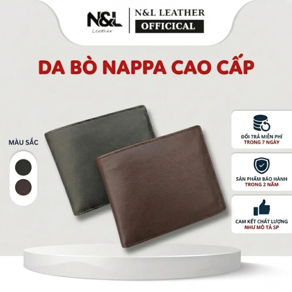 NL LEATHER - Bảo Hành 2 Năm - Bóp Ví Nappa dáng Ngang Nam Da Bò - Made ...