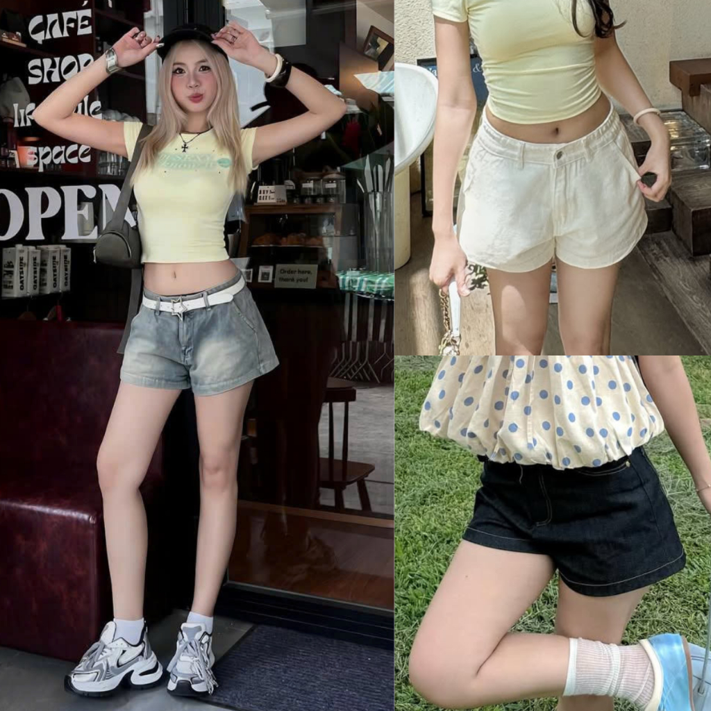 Quần Short Jean Nữ MIAA Form ngắn sooc bò deinm màu trắng đen chất Jean ...