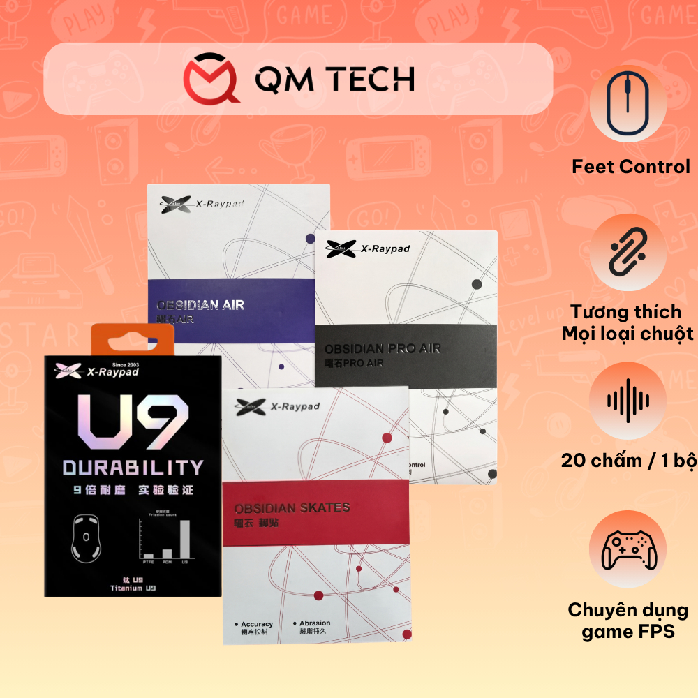 Mouse Feet X-RAYPAD Obsidian Control | QMTECH STORE | Shopee Việt Nam