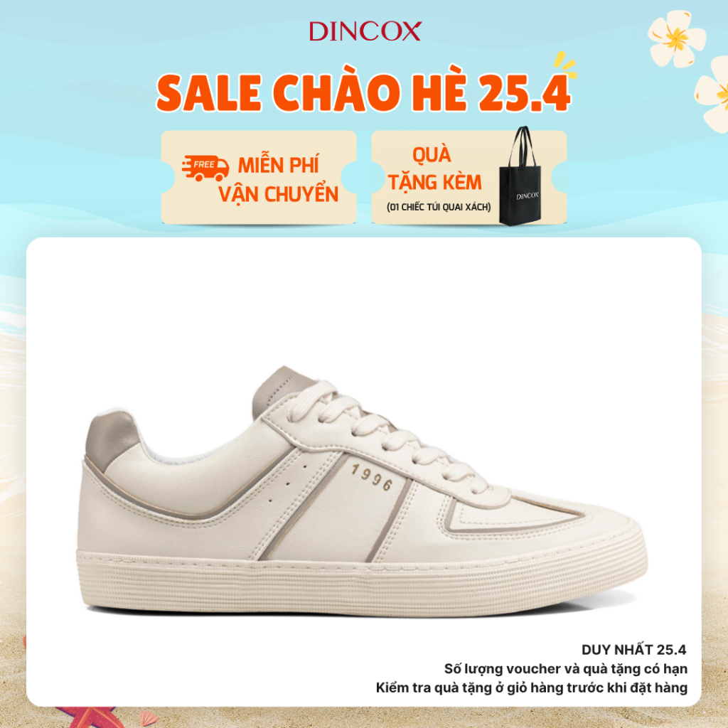 Giày Sneaker Da Nam Nữ DC36 MILK TEA DINCOX Shoes Đế Bằng | Shopee Việt Nam