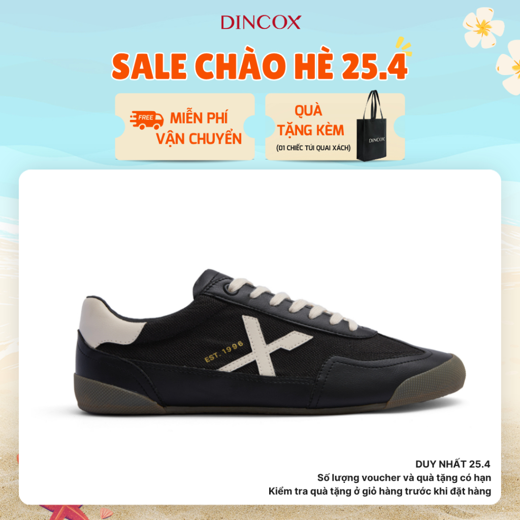 Giày Nam Sneaker Dincox DC47 BLACK/BEIGE Micro Suede Kết Hợp Canvas ...