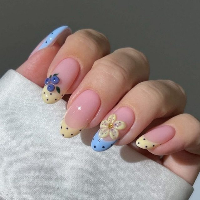 NAIL BOX SƠN GEL FRENCH ĐẦU MÓNG VÀNG XANH NAIL HÈ | Shopee Việt Nam