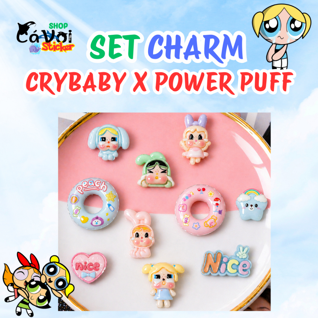 Set Charm Crybaby Baby Cute Phao Bơi Pastel Siêu Dễ Thương Gắn Dép ...