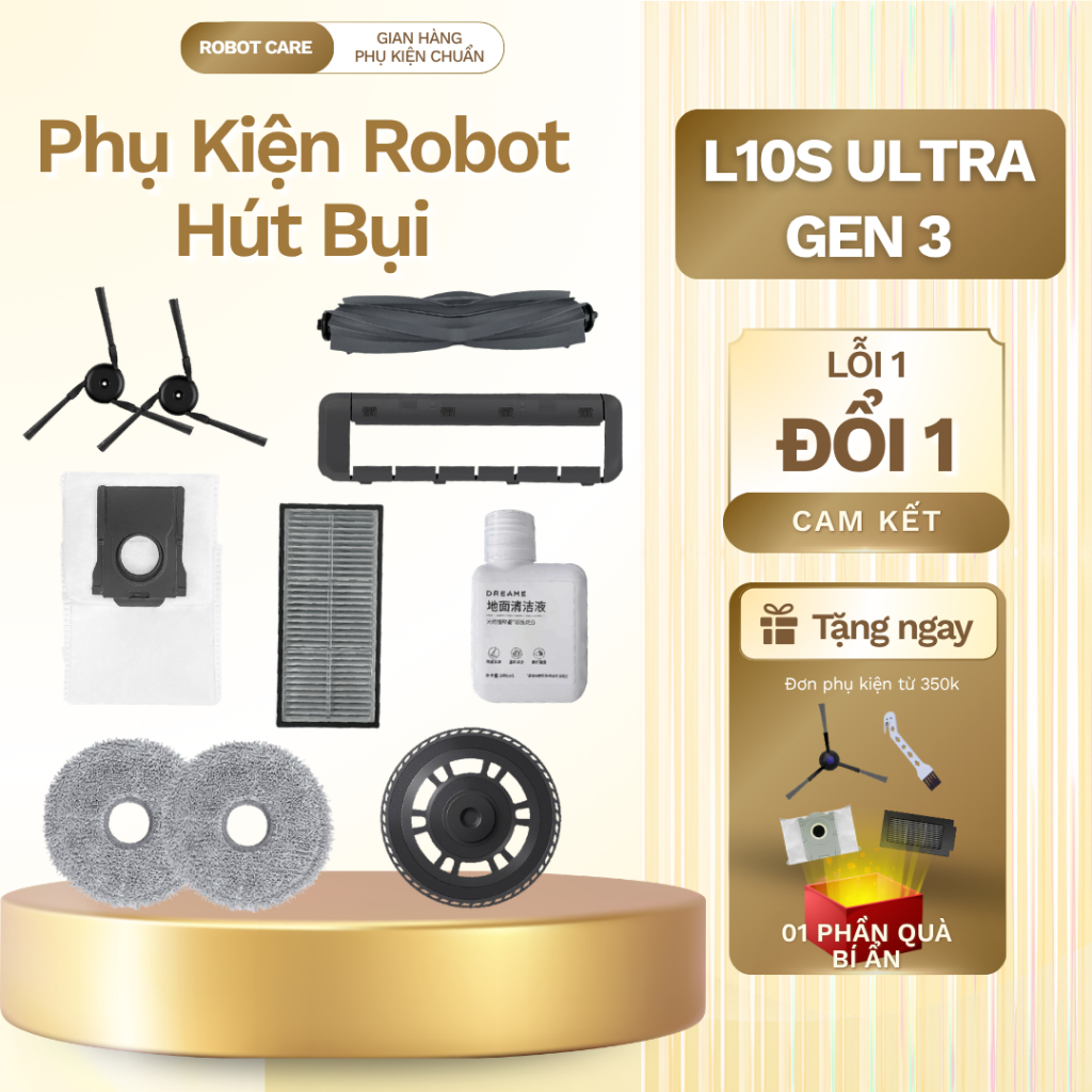 Phụ kiện robot hút bụi tương thích cho Dreame L10S Ultra Gen 3 - Chổi ...