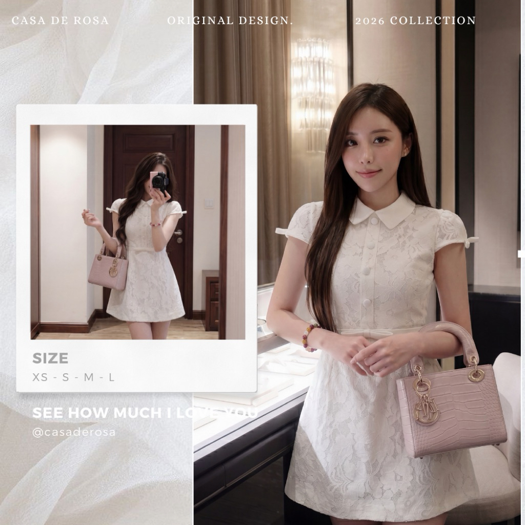 Váy liền [Lovelyn dress] vải ren nổi cao cấp form đứng tôn eo Casa de ...