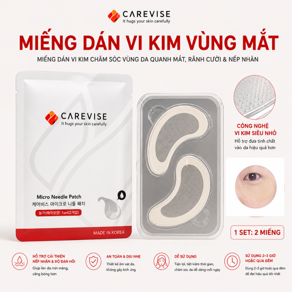 Miếng dán Mắt vi kim CAO CẤP Hàn Quốc mờ nếp nhăn mắt rãnh cười trán ...