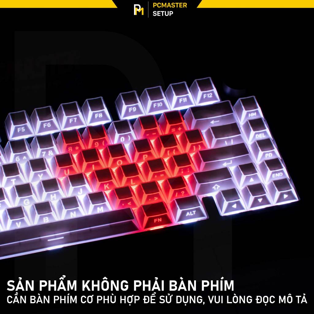 Keycap xuyên LED Fold Shadow PBT Doubleshot Cherry Profile cho bàn phím ...