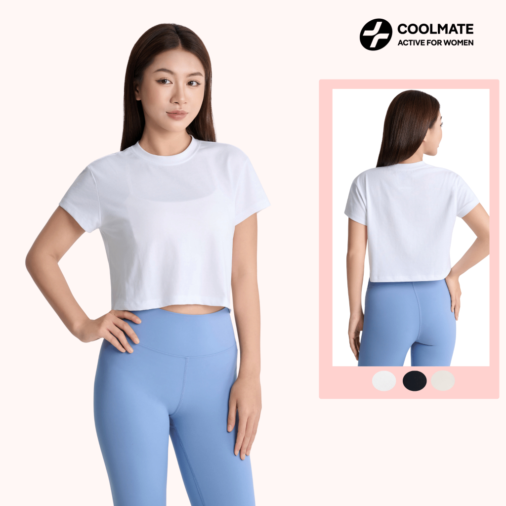 Áo Croptop Nữ mặc hàng ngày Chất liệu Cotton Poly thoáng khí mềm mại co ...