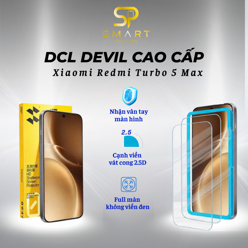 Kính Cường Lực Tự Dán Smart DEVIL Xiaomi Redmi Turbo 5 Max - Chống Trầy ...