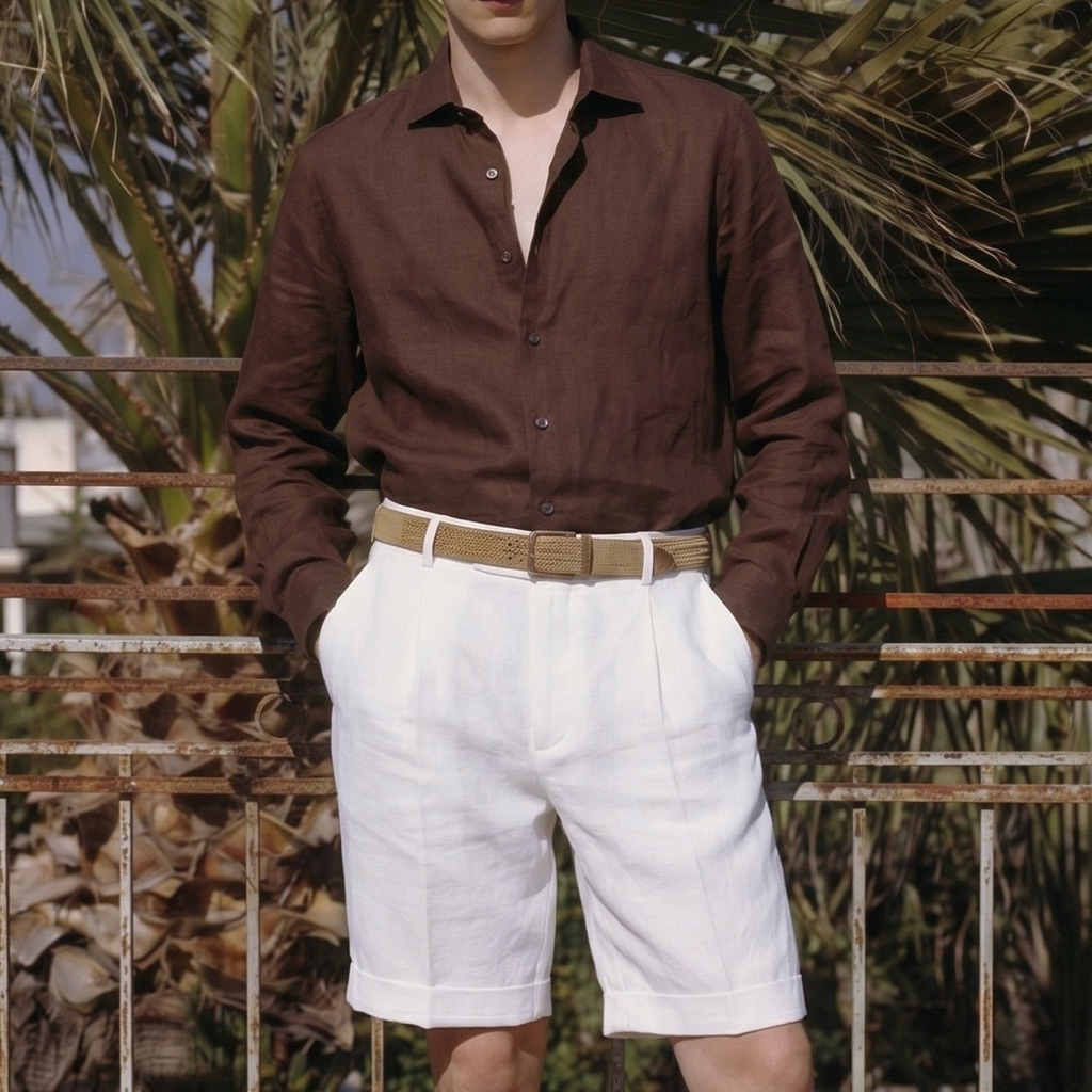 [DEAL MỞ BÁN] Áo Sơ Mi Linen Nam Phong Cách Ý - Màu Nâu Choco - Linen ...