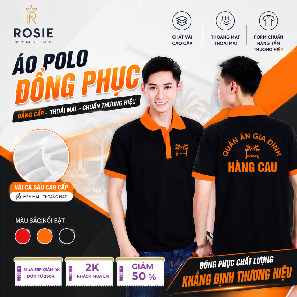 Áo Polo Đồng Phục Quán Ăn, Nhà Hàng In Logo Theo Yêu Cầu – Vải Cá Sấu ...