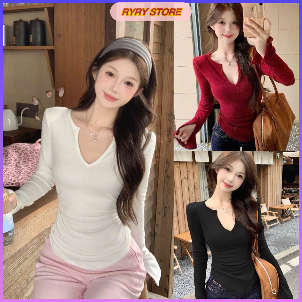 Áo Polo nữ Cổ V kiểu dáng body chất tăm mềm mịn co giãn 4 chiều ...
