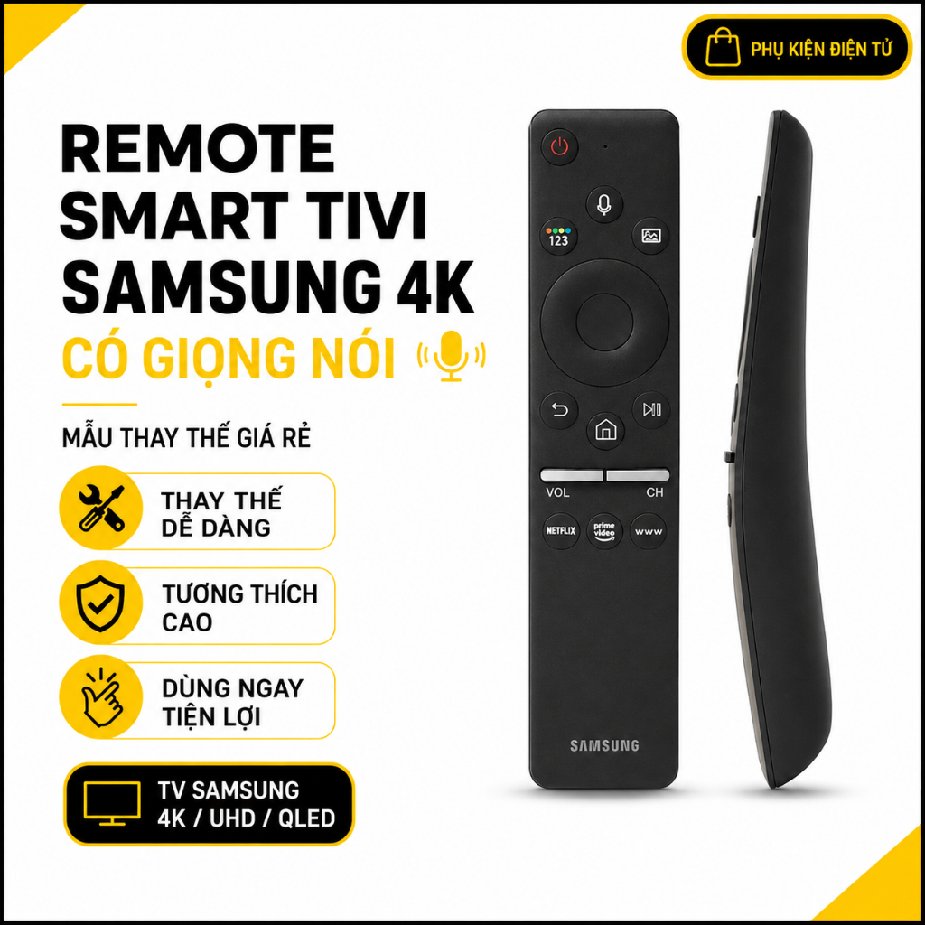[HÀNG SẴN] Remote Điều Khiển Tivi Samsung 4K Giọng Nói - Bluetooth/IR ...