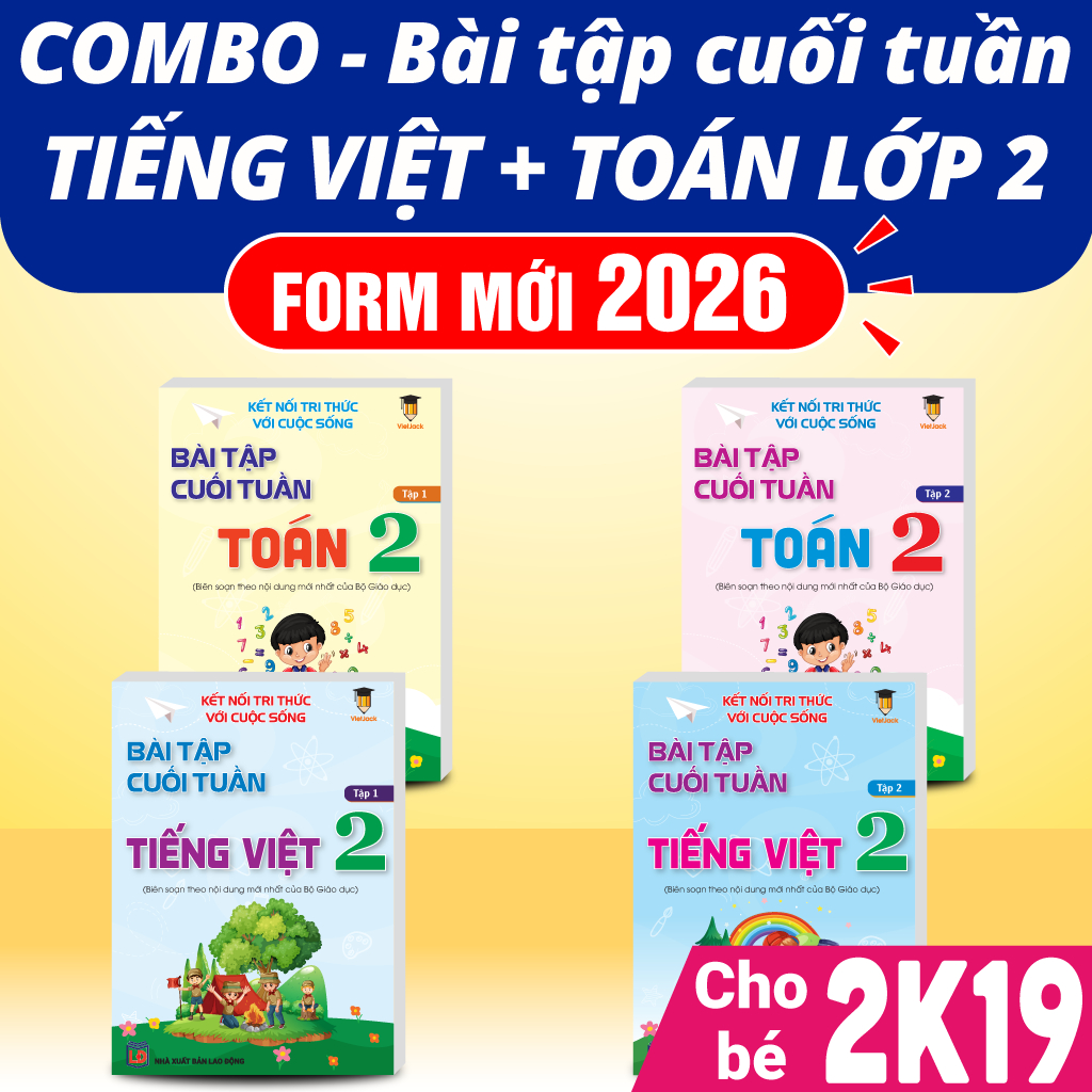 Combo - Sách bài tập cuối tuần Toán và Tiếng việt lớp 2 cả năm (4q ...