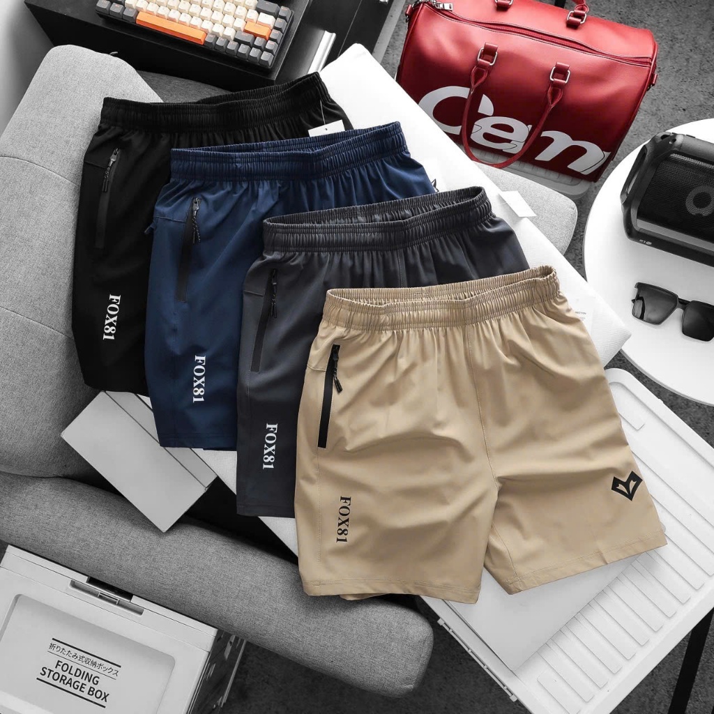Quần short fox nam, quần short thể thao vải xi giãn dày dặn co giãn tốt ...
