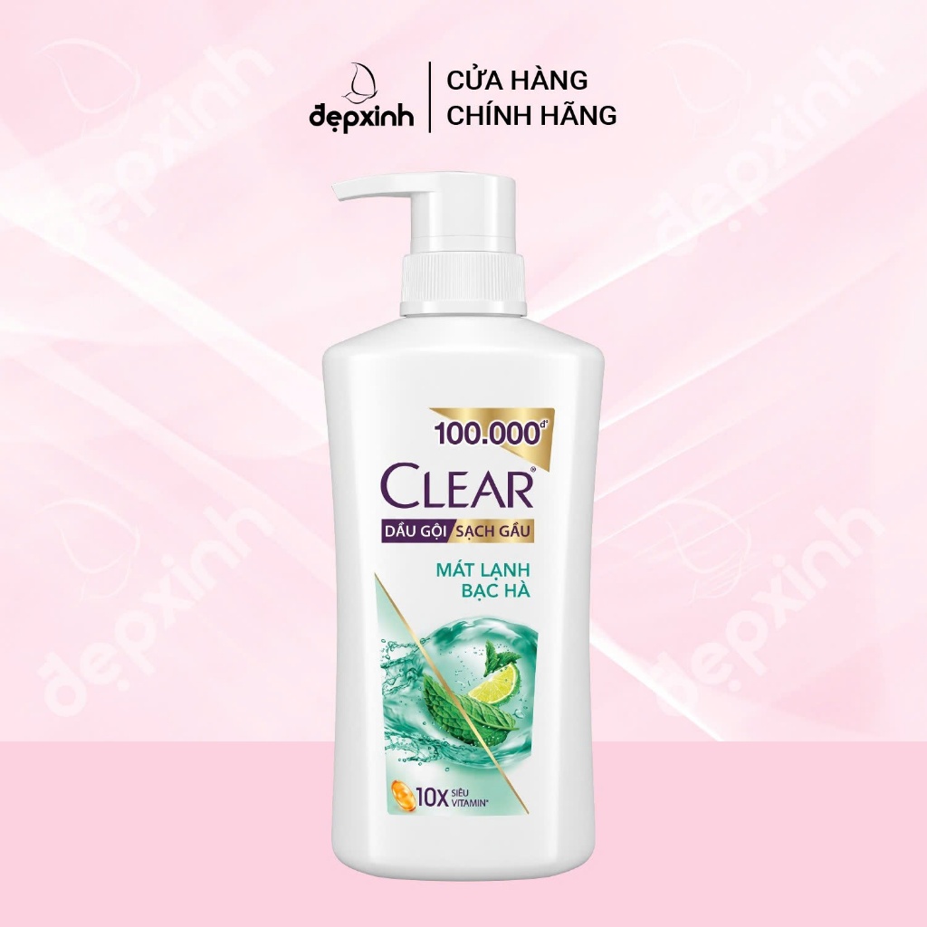 Dầu gội sạch gàu bạc hà Clear Nutrium 10 350g | Shopee Việt Nam