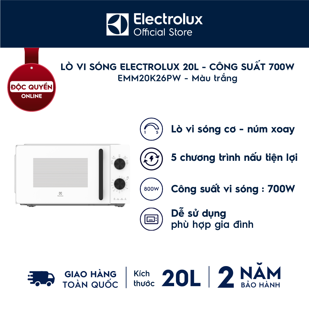 [Mới - Độc quyền online] Lò vi sóng để bàn Electrolux 20L Series 300 ...