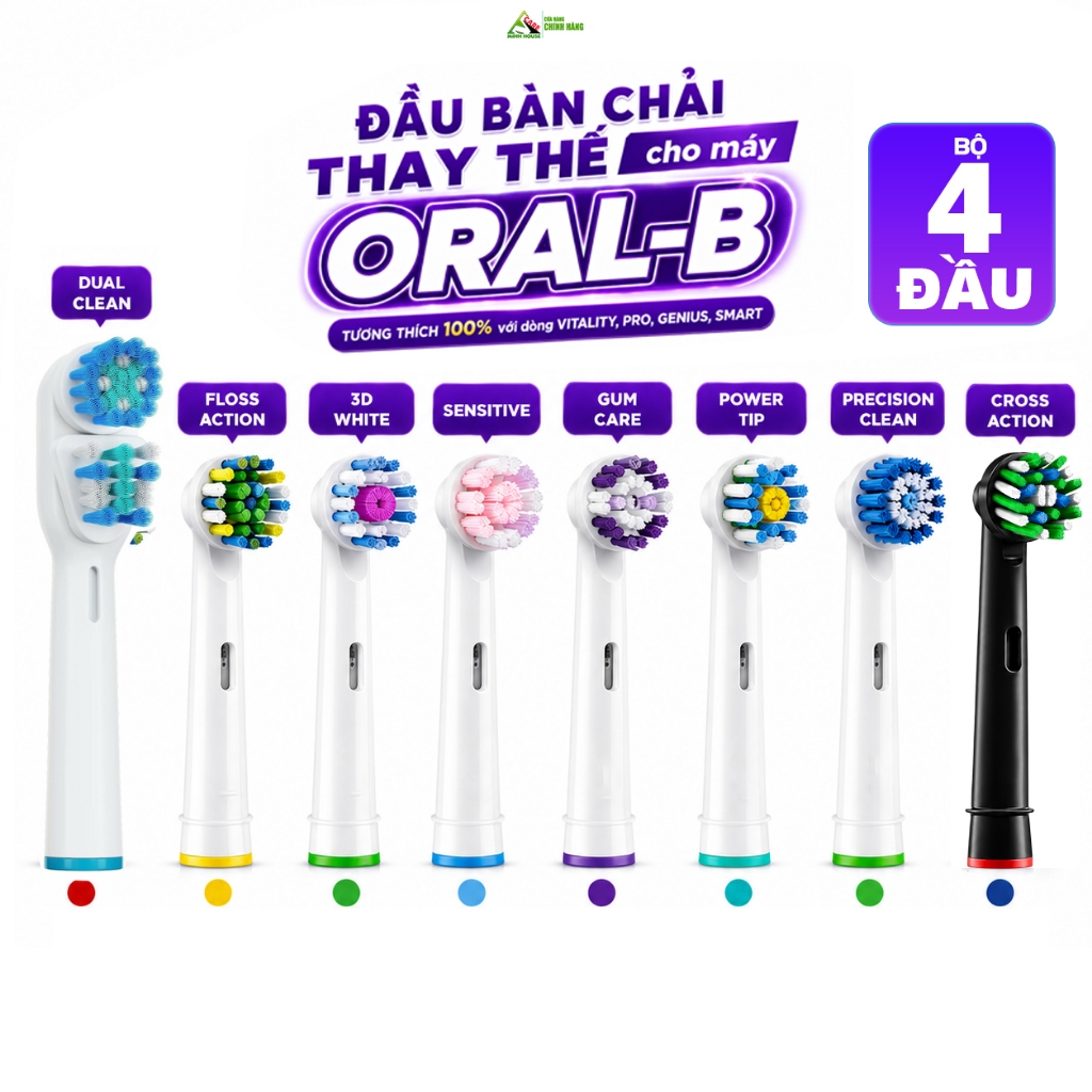 Đầu bàn chải đánh răng điện thay thế cho Oral B tương thích Vitality ...