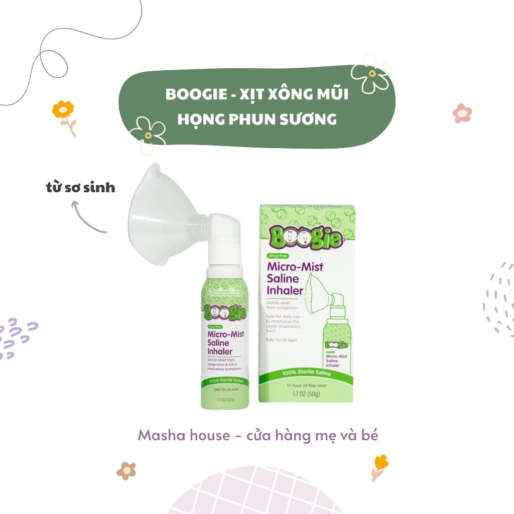 [SALE] Xịt mũi dịu nhẹ cho bé dạng phun sương Boogie Baby Saline Nasal ...
