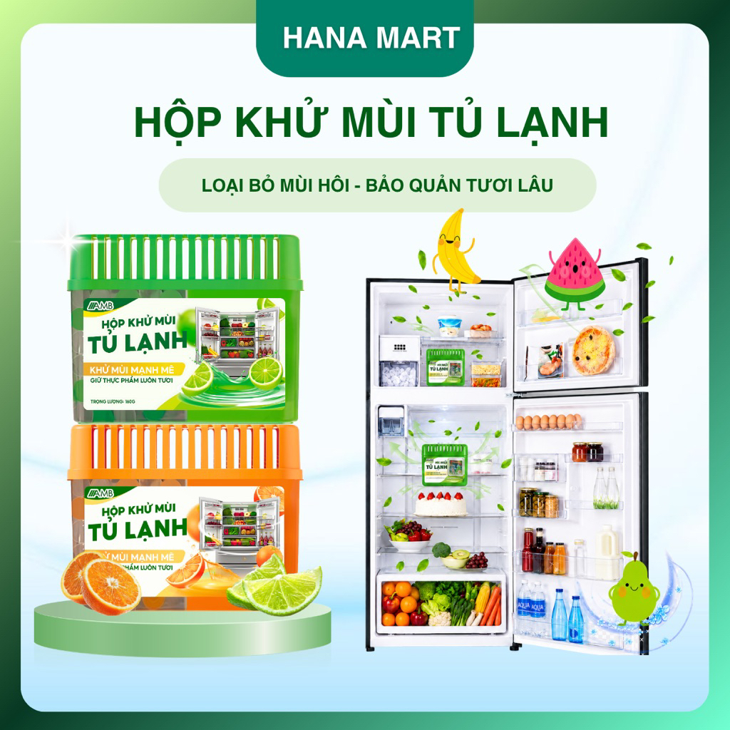 Hộp khử mùi tủ lạnh AMB, khử mùi hôi tủ lạnh, tiêu diệt vi khuẩn, lưu ...