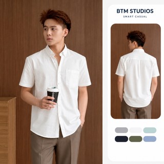 [Nhập AFFSON giảm 79K] Áo sơ mi cộc tay nam ELEGANCE cổ 2 khuy BTM dáng ...