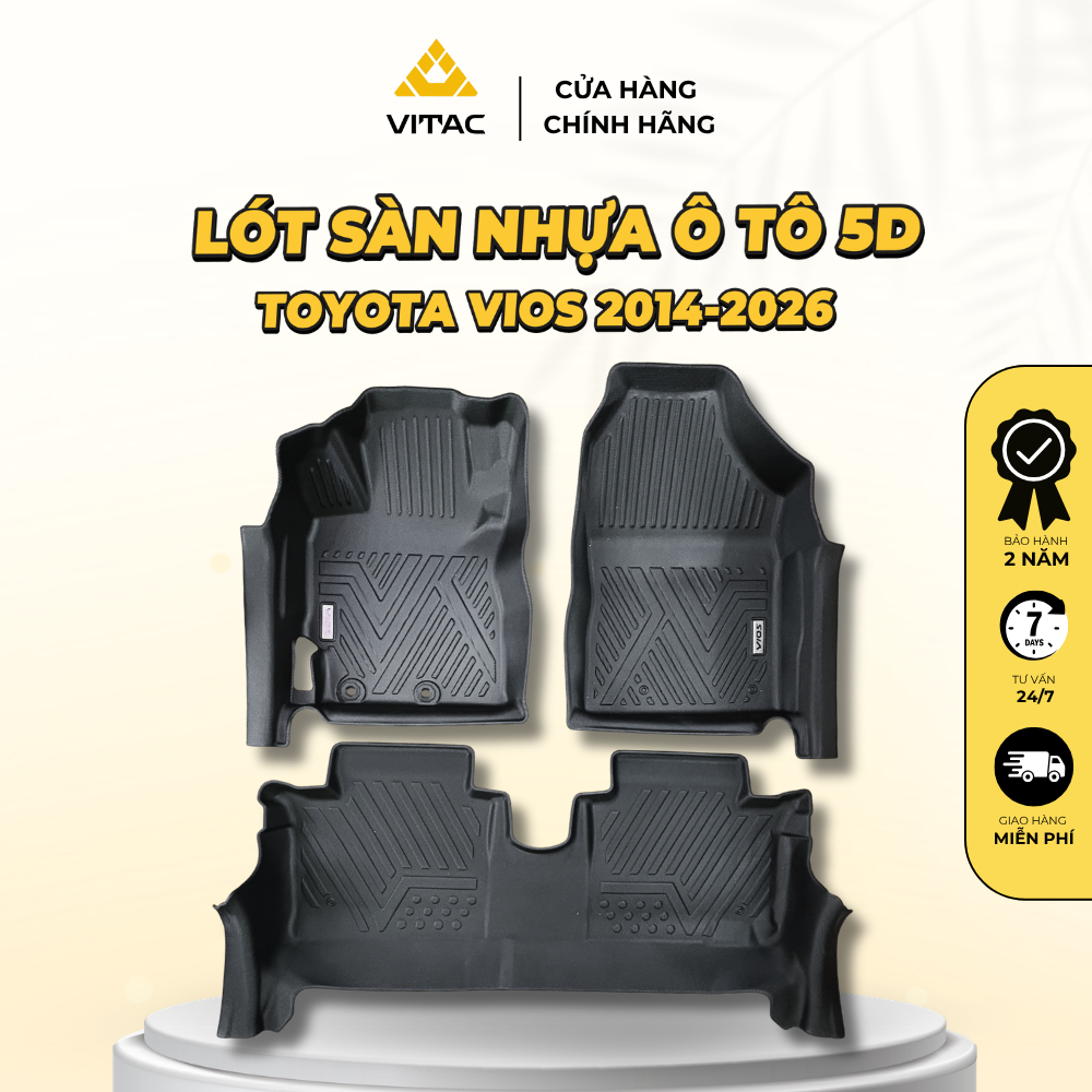 Thảm sàn nhựa đúc Vitac dành cho xe ô tô TOYOTA VIOS 2014-2026 (3 tấm ...