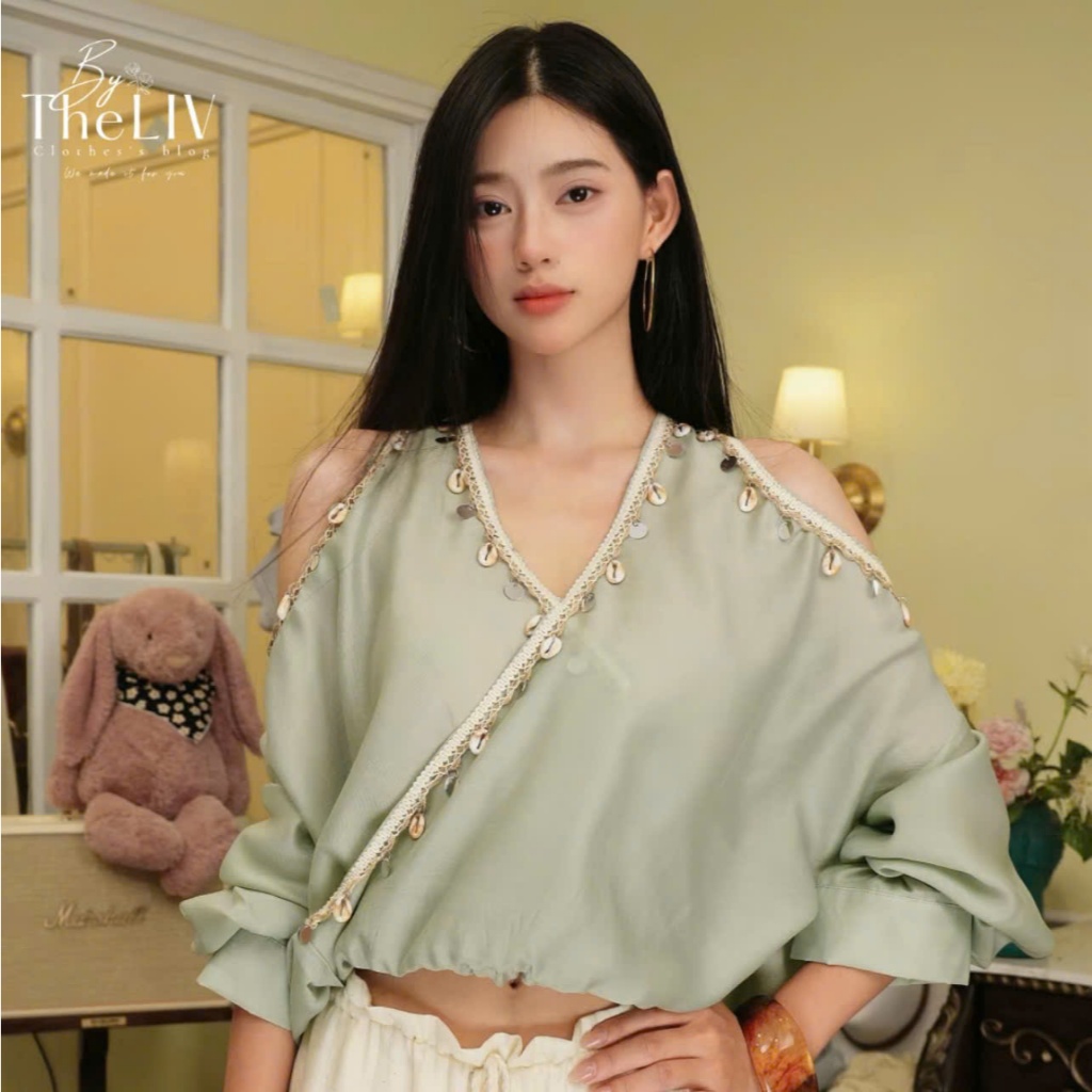 Áo SISI form rộng phối viền Sò xinh xắn, chất liệu vải Tằm - Hàng The ...