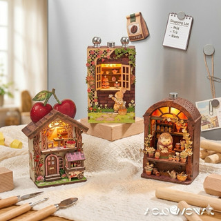Mô Hình Gỗ DIY 3D Mini Hút Tủ Lạnh Aslowsnail Có Đèn LED - Book Nook ...