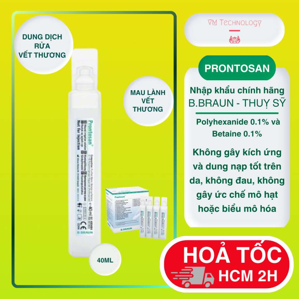 PRONTOSAN WOUND SOLUTION 40ML Dung dịch rửa vết thương (Date: 30/9/2027 ...