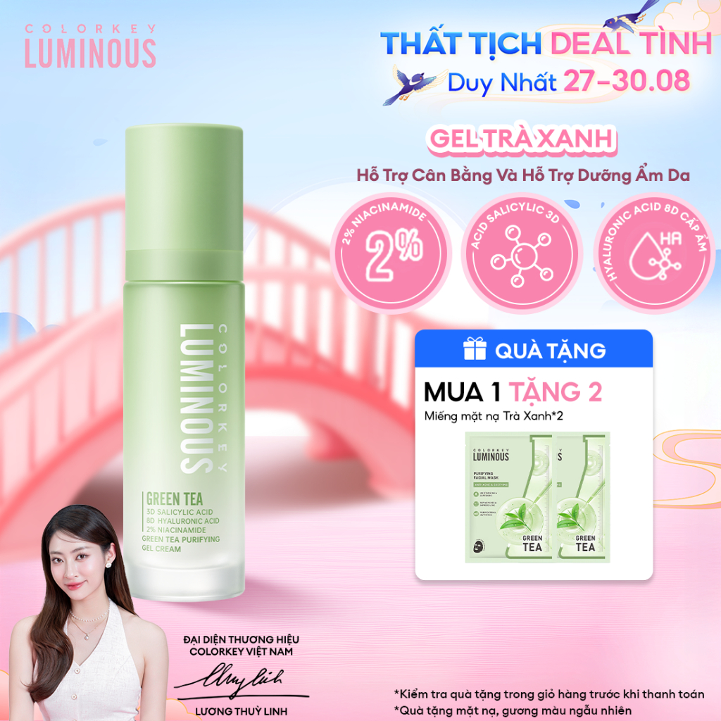 Gel Dưỡng Ẩm Tinh Chất Trà Xanh COLORKEY LUMINOUS Phù Hợp Da Nhạy Cảm ...