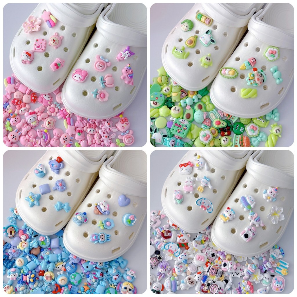 Sticker charm dép cross cực xinh, charm stick gắn dép dễ thương ...