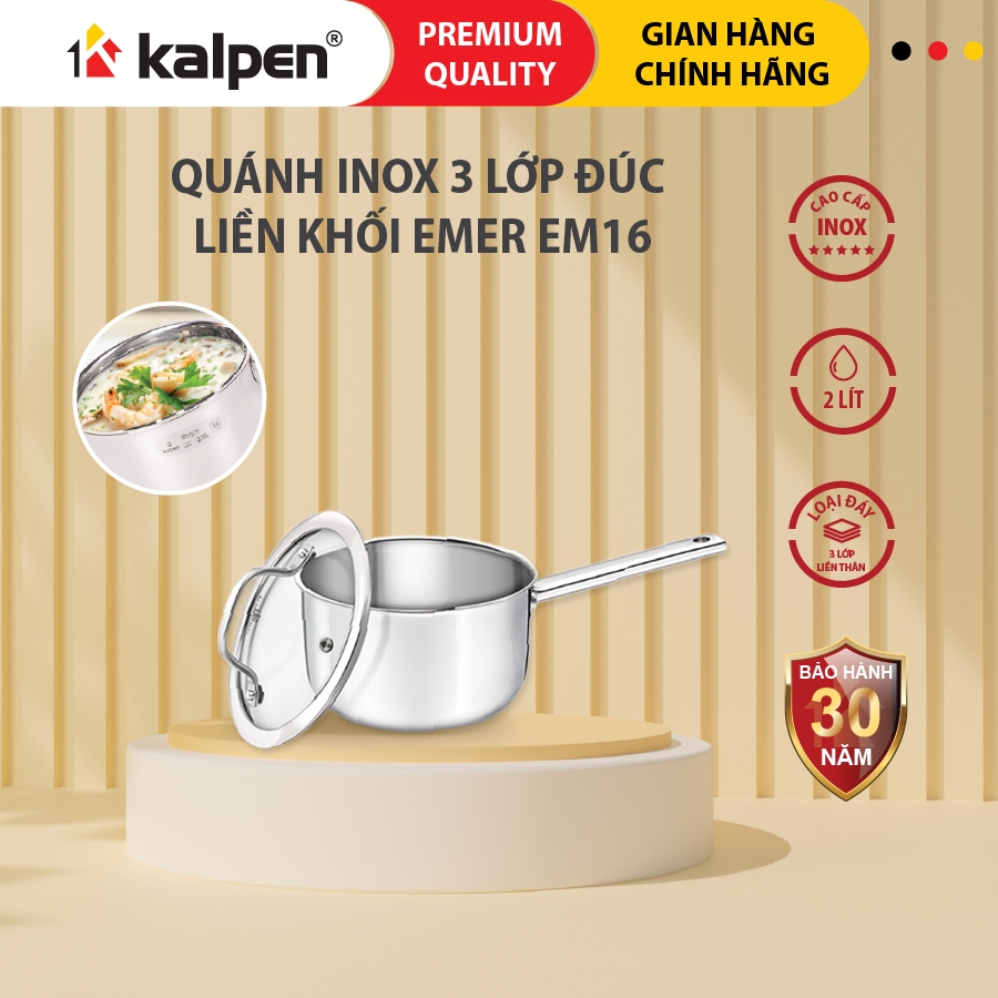 Quánh INOX Cao Cấp 3 Lớp Liền Khối Size 16cm Model Emer EM16 Hàng Chính ...