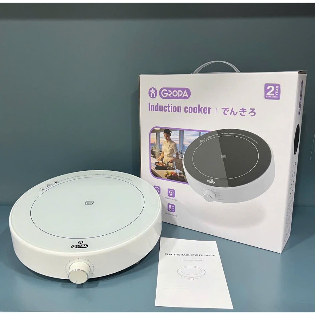 Bếp điện từ tròn GROPA Nhật Bản cao cấp - 7 cấp độ dùng được mọi nồi ...