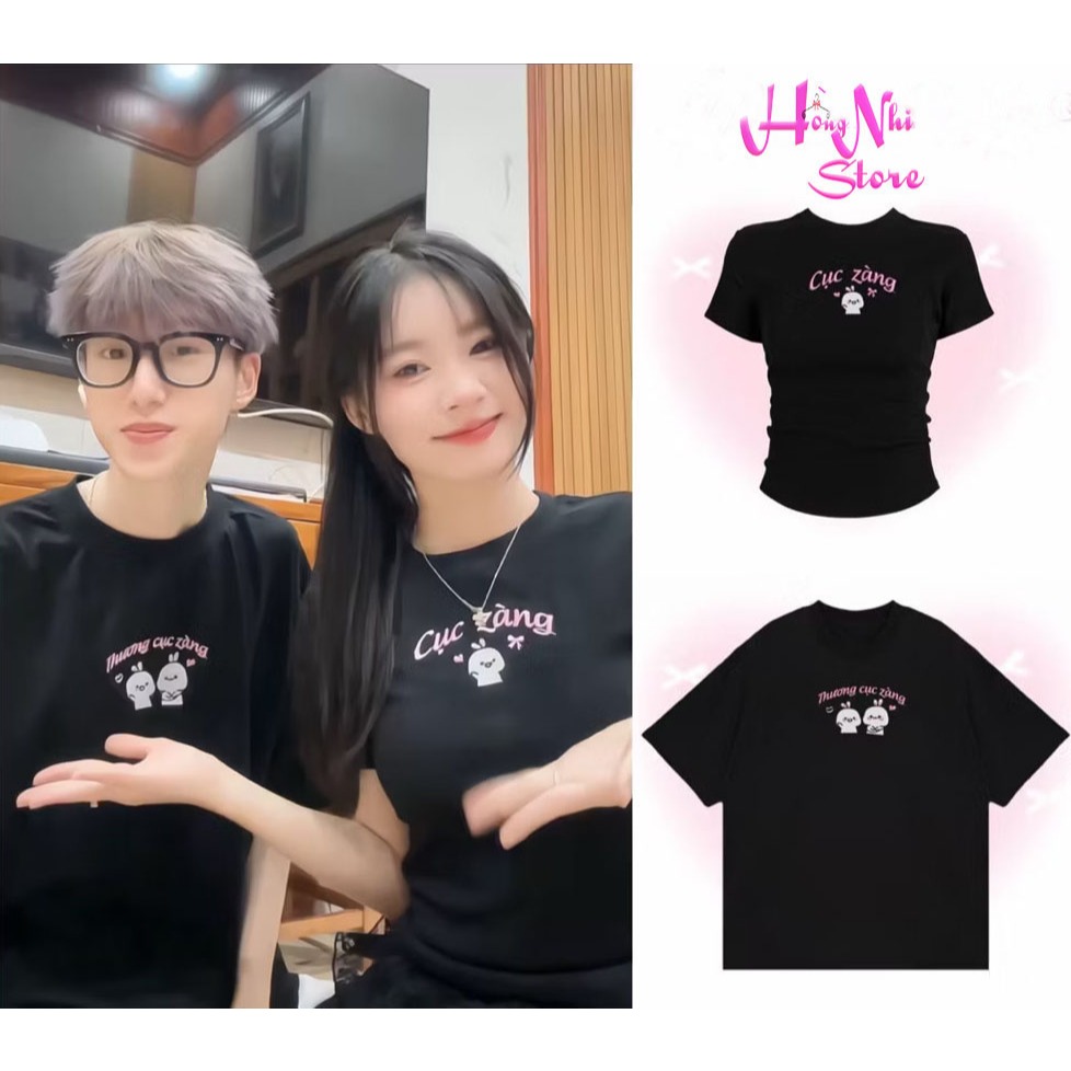 Áo Thun Cặp Baby Tee Thun Tay Lỡ Thêu Chữ Thương Cục Zàng Form Rộng ...