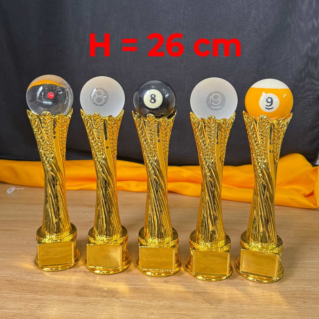 Cúp bi a bida carom Pool 8 ball và bida Pool 9 ball hình bông lúa (Cao ...