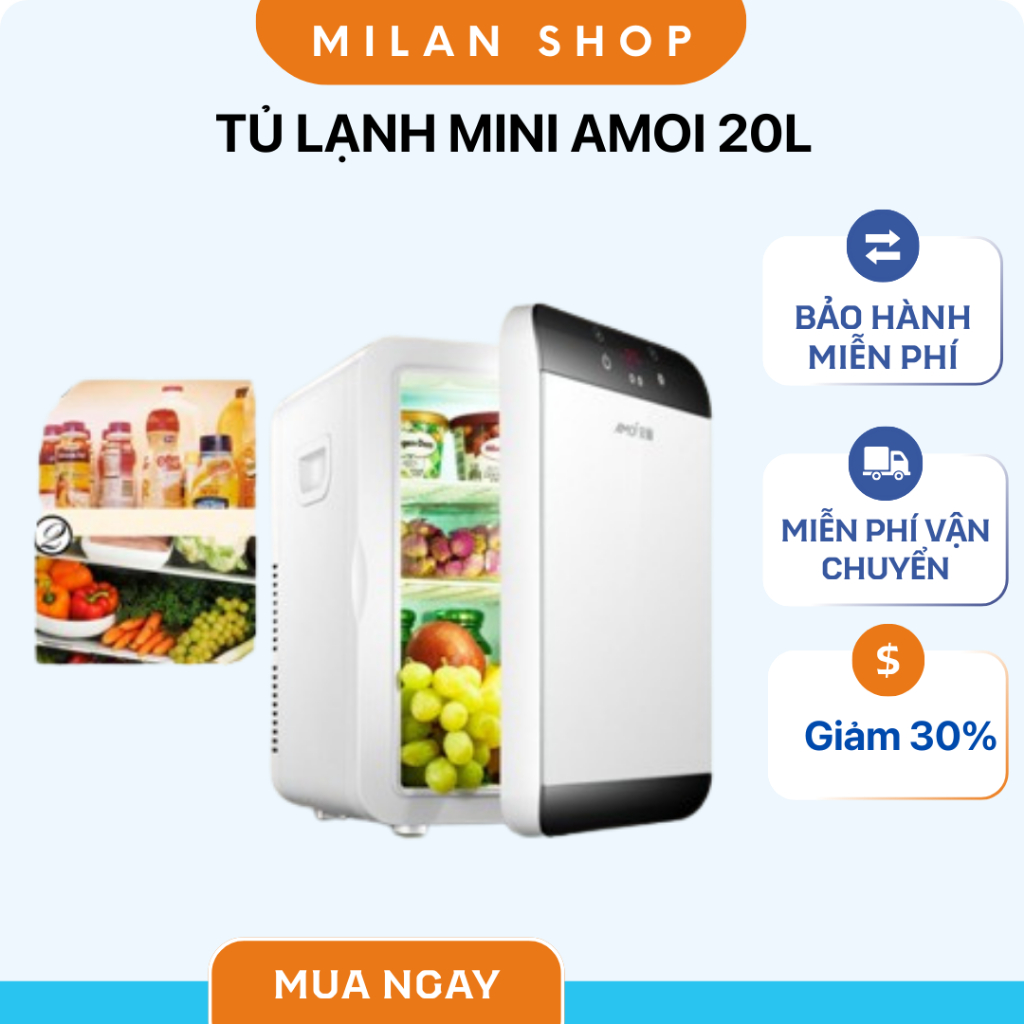Tủ lạnh mini Hyundai Amoi dung tích 25L màn hình Led cảm ứng nóng lạnh ...