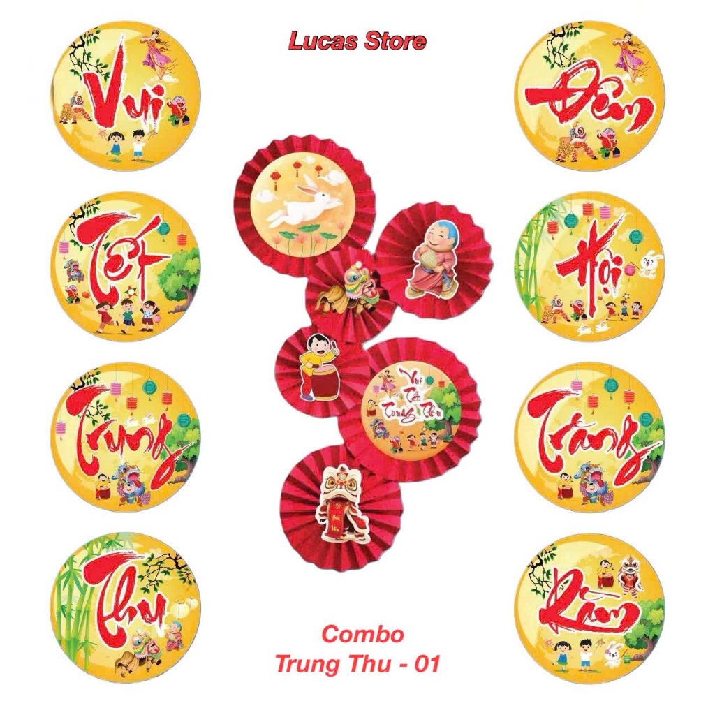 Trang Trí Trung Thu - Combo Set Quạt Kèm Chữ Trang Trí, Decor Trung Thu ...