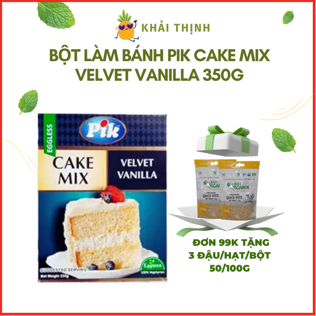 Bột làm bánh PIK CAKE MIX VELVET VANILLA 350G | Shopee Việt Nam