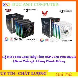 Bộ Kit 3 Fan Case Máy Tính VSP V220 PRO ARGB (Đen/ Trắng) - Hàng Chính Hãng | Shopee Việt Nam