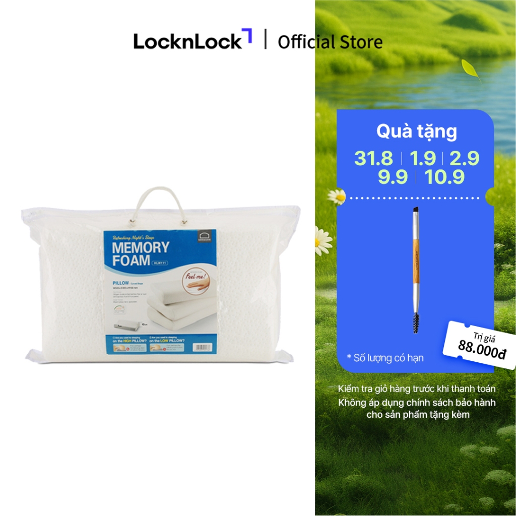 Gối Memory foam ruột cao su mút hoạt tính thoáng khí non 50D Lock&Lock ...