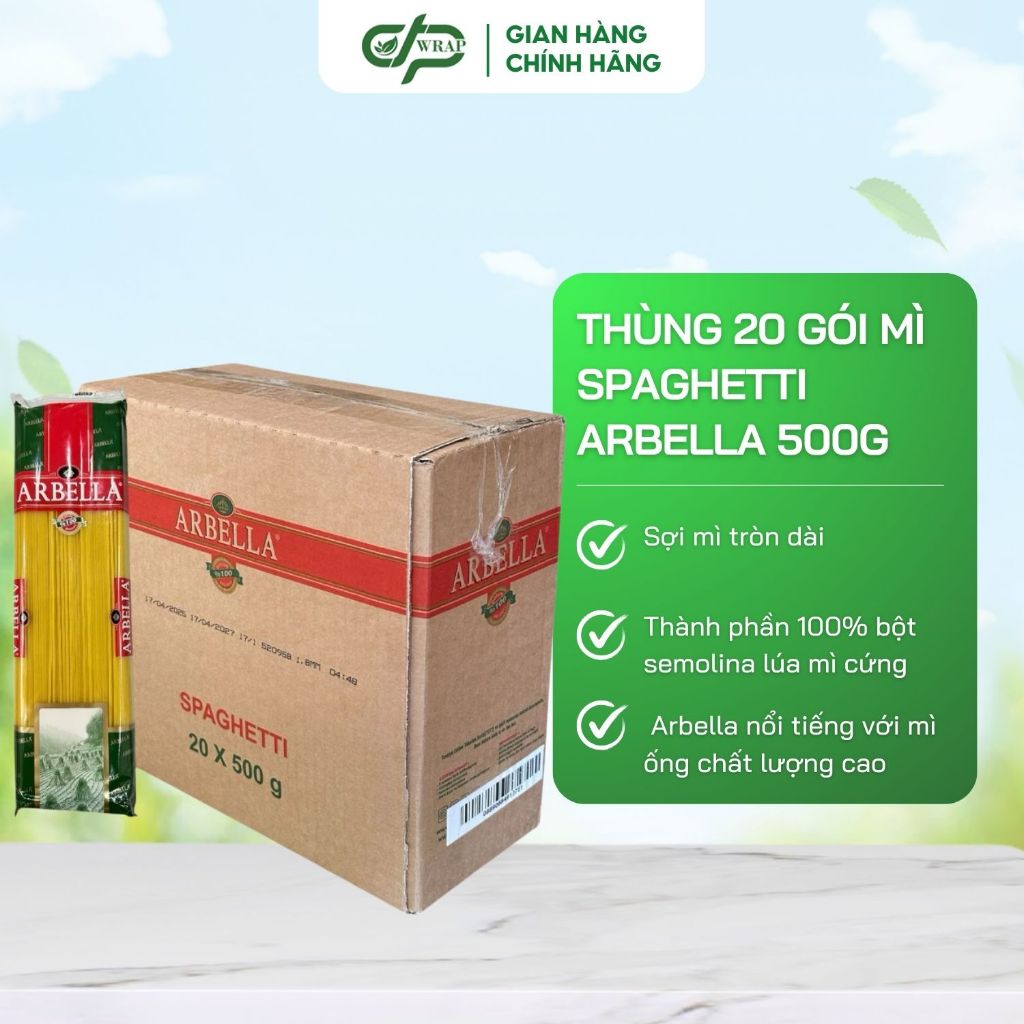 Sỉ thùng 20 gói Mì Ý Spaghetti Arbella 500g – Nhập khẩu Thổ Nhĩ Kỳ ...